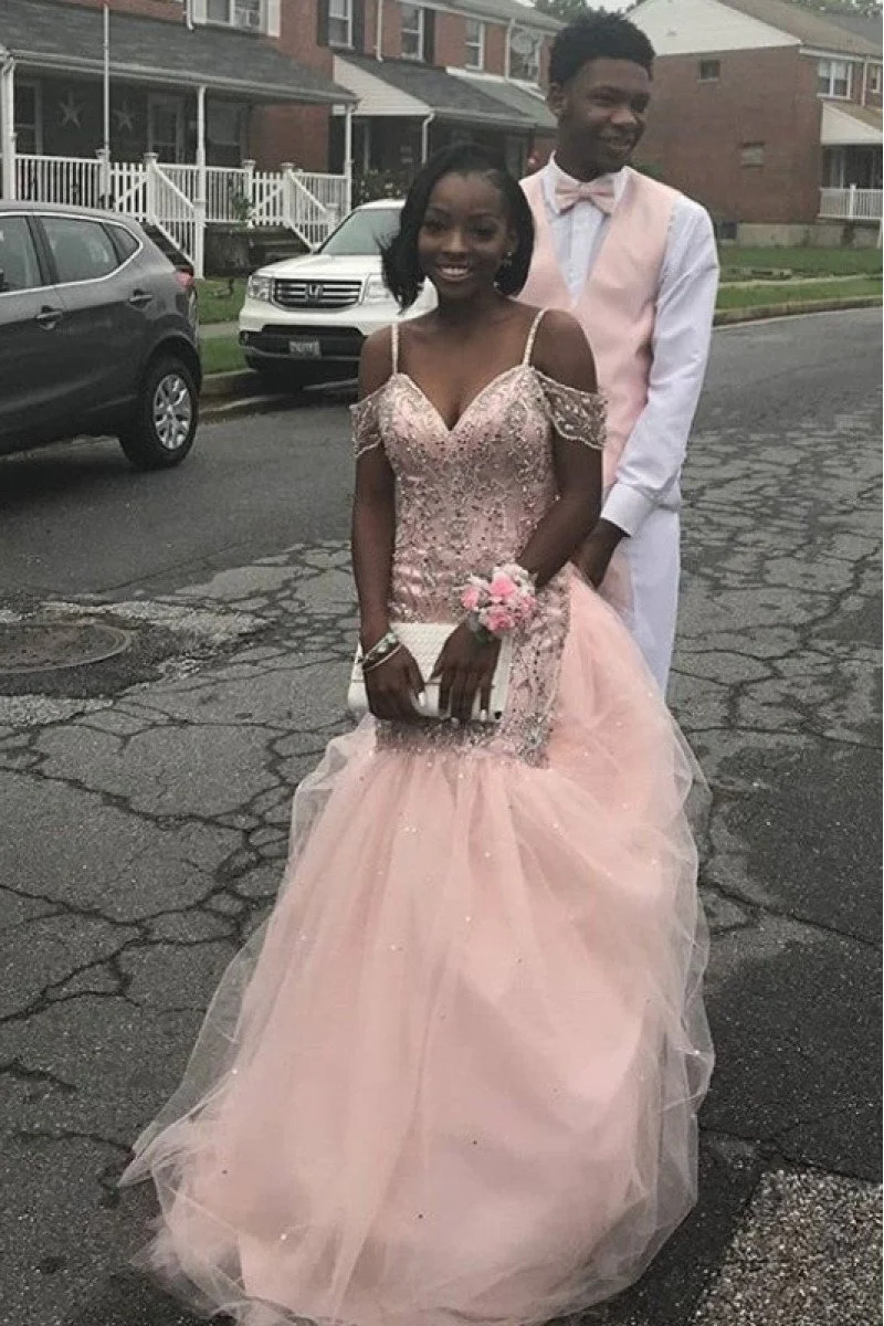 Athena Lovely Coral Spaghetti Straps Open Back Appliques Puffy Layers ...